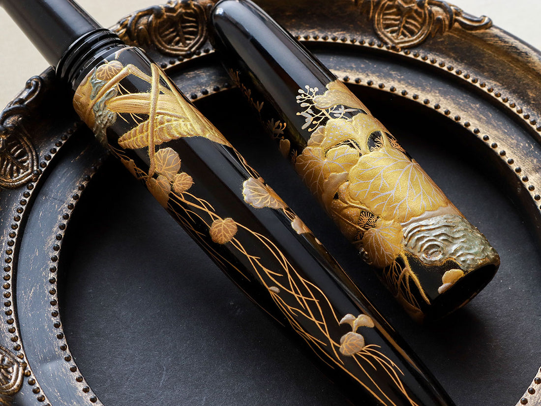 Taka Maki-e - Flowers and Praying Mantis Fountain Pen | Wancher Pen
